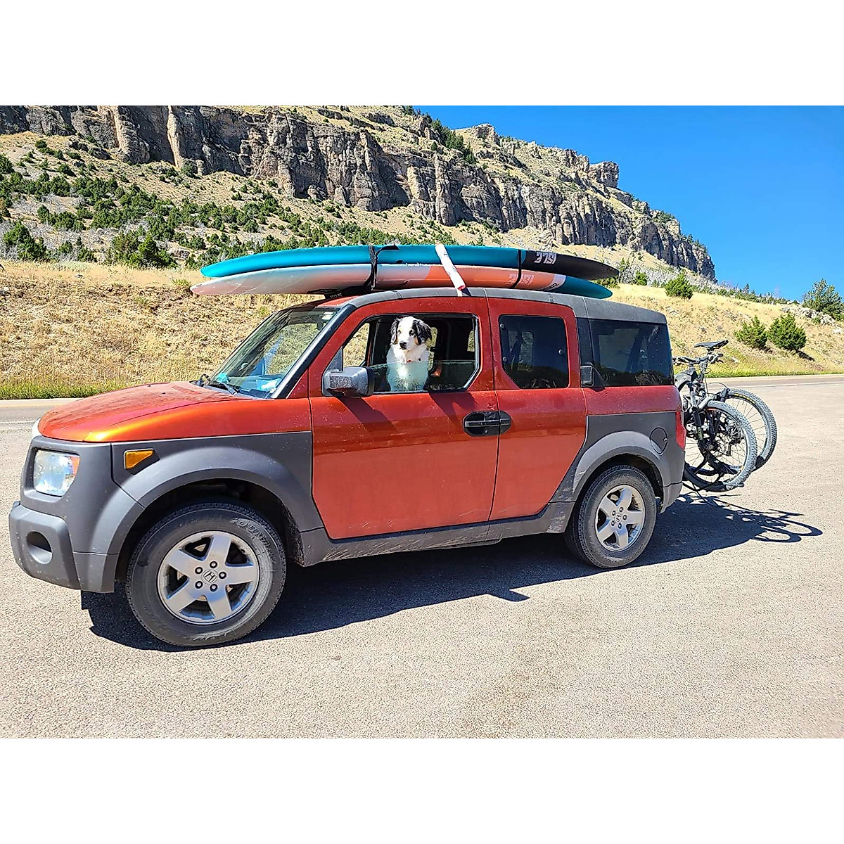 WONITAGO Soft Roof Rack Pads with Single Wrap-Rax Straps and Storage Bag, Universal Car Roof Rack for Surfboard, Kayak, SUP Paddleboard, Canoe, 28" (Pair)