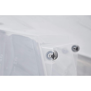 HANAMYA Food Storage Container with Measuring Cup, BPA free, 50-Cup, For Rice | Grain | Pet Food | Flour, Clear & Off White