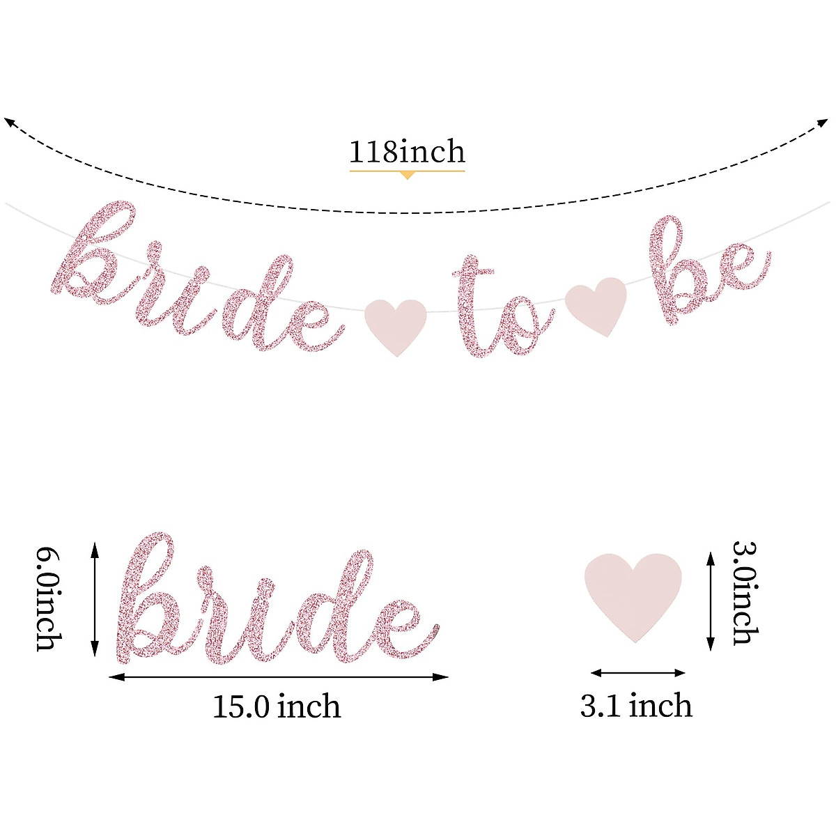 Pink Rose-Gold Bridal-Shower Party-Decorations Streamers - 17pcs Kits Bride To Be Banner Garland,Bachelorette Wedding Paper Tissue Pom Poms Fan,Honeycomb Lanterns Decor Panduola