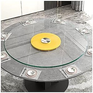 Rotating Tray Round Tempered Glass Lazy Susan Turntable for Kitchen Restaurant Dining Table Heavy Duty Serving Plate (Color : Clear, Size : 100cm/39in)