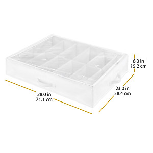 Whitmor Underbed Shoe Bag, White with Clear Top
