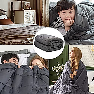 ZFITEI Weighted Blanket 60"x80" 20 Lbs for Adults Blankets（Dark Grey）