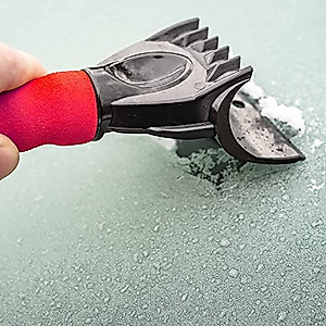 SCRUBIT Ice Scraper for Car Windshield, Foam Gripped Snow Scraper for Car SUVs and Small Trucks, Strong teethed Scraper for Ice and Snow, Compact Ice Crusher