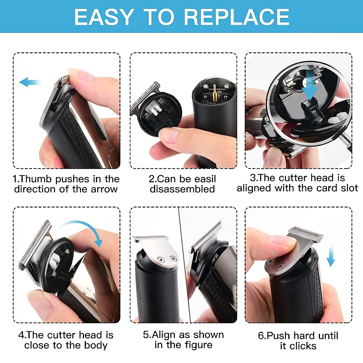 PRITECH 6 in 1 Beard Trimmer for Men Electric Hair Clipper Cordless Mens Grooming Kit, Hair Trimmer & Mustache Trimmer & Nose Hair Trimmer& Micro Shaver Waterproof LED Display(Silver)