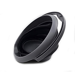 SAMMART 5L (1.32 Gallon) Collapsible Plastic Bucket - Foldable Round Tub - Portable Fishing Water Pail - Space Saving Outdoor Waterpot (5L Round, Grey/Black)