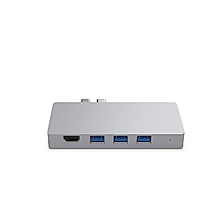 ZPLJ High-Speed Multi-Port 8 in 1 Type C Hub with 4K HDMI 3 USB 3.0 Ports Dual Type C Ports Support SD TF Card Reader Compatible for Flash Drive Laptops and More USB Hub Adapter Portable