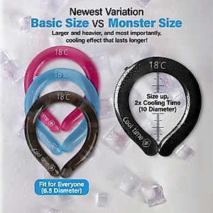 CoolTimeUSA Neck Cooling Tube | Wearable Cooling Neck Wraps for Summer Heat I Hands Free Cold Pack | Reusable Cooler (Monster)