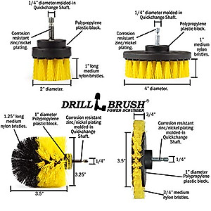 Drillbrush Yellow - Shower Cleaning Rotary Drill Brush Kit - Power Brush Scrubber for Bathroom - Grout Cleaning Drill Brush - Rotary Scrub Brush Tile Cleaner Drill Attachment - Bathroom Tile Scrubber