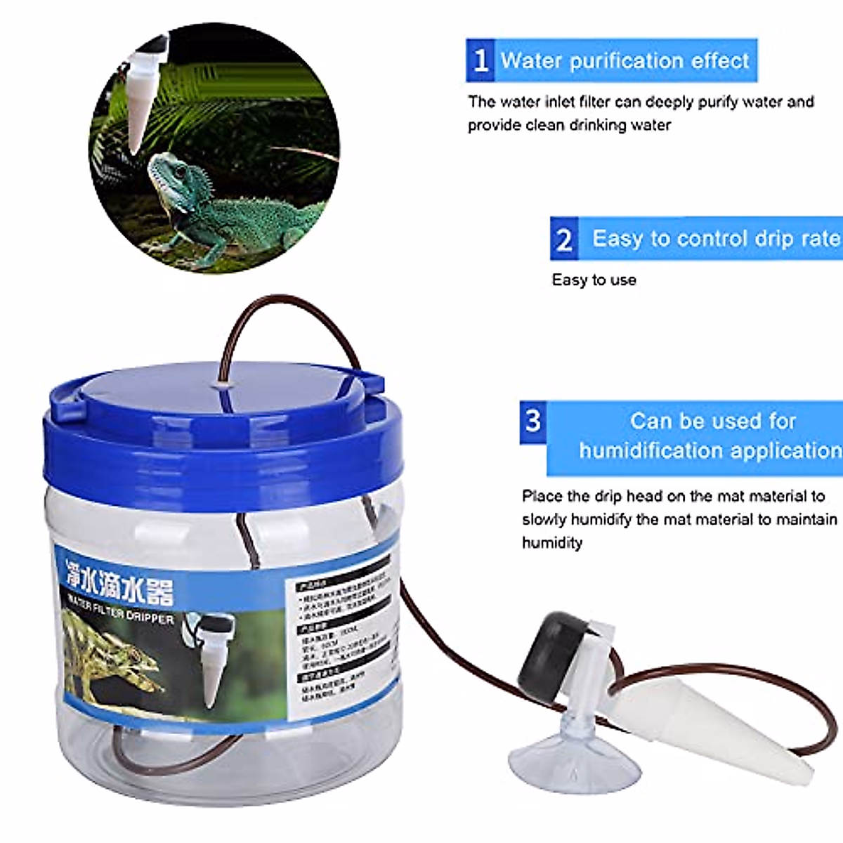FASJ Reptile Watering Dripper, Accessories Reptile Watering Tool Reptile Water Dripper for Pet Home