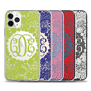 Case Charming Monogram Clear Phone Case for iPhone 15 Pro Max 14 13 mini 12 11 XS XR X 10S 10R 10 8 Plus 7 SE Custom Personalize Initials