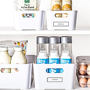 BINO Plastic Storage Bins - Small 2 Pack, White - THE SOHO COLLECTION - Pantry Organizers and Fridge Organizer