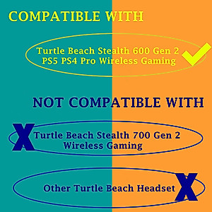 TaiZiChangQin Stealth 600 Gen 2 Ear Pads Ear Cushions Earpads Replacement Compatible with Turtle Beach Stealth 600 Gen 2 PS5 PS4 Pro Wireless Gaming Headphone Cooling-Gel