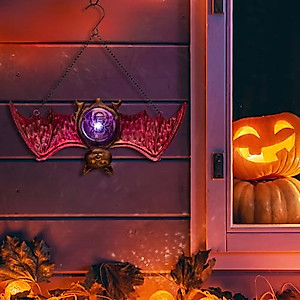 dreamskip Bats Solar Halloween Lights, Halloween Solar Lantern Outdoor, Halloween Bats Hanging Solar Lights, Bats Halloween Decoration for Outside, Yard, Party, Patio, Garden (Purple) (47062813)