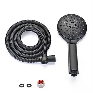 Metal Bathroom Hand Held Black Shower Head With Long Hose High Pressure Massage Hand Held Shower Head Kit shower head