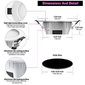 Smart Recessed Lighting 3 Inch, MagicLight 5W Color Changing Small LED Recessed Downlight, WiFi & Bluetooth Mesh, Dimmable, App Control, Compatible with Alexa Google Assistant, 10 Pack