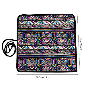 Hztyyier Artist Paint Brushes Holder Roll Up Pen Holder Protection Canvas Portable Long Handle Brush Pouch Bag 20 Slots