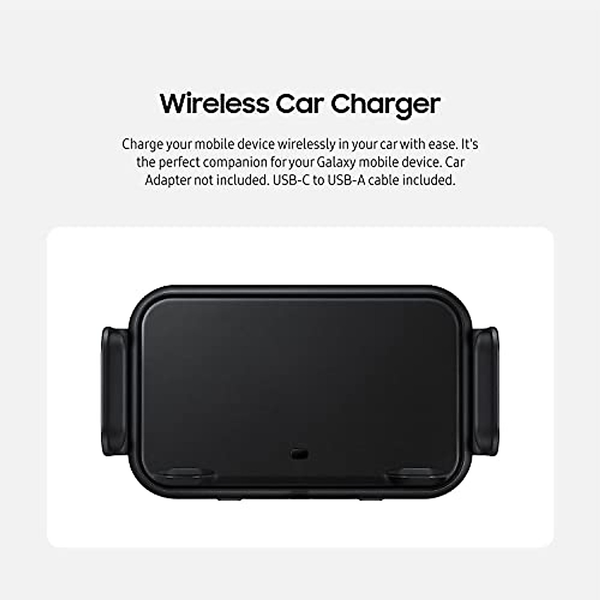 SAMSUNG Wireless Car Charger Fast Charge (2022), Universally Compatible with Qi Enabled Phones in Vehicle - Retail Packaging - Black