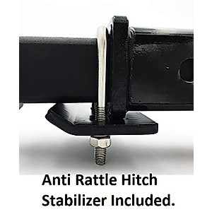 LEDIN 37" Lx3 Hx4 W Towing Hitch Step Bar 2" Receiver Black 4" Oval Curved Universal Truck Trailer Rear Bumper Guard