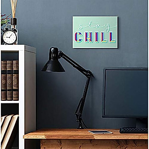 Stupell Industries Stay Chill Green Modern Word, Design by Artist Daphne Polselli Wall Art, 10 x 15, Wood Plaque