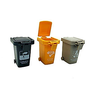 AITING Kids Garbage Classification Toy Vehicles Garbage Truck's 6 Trash Cans +100 Card