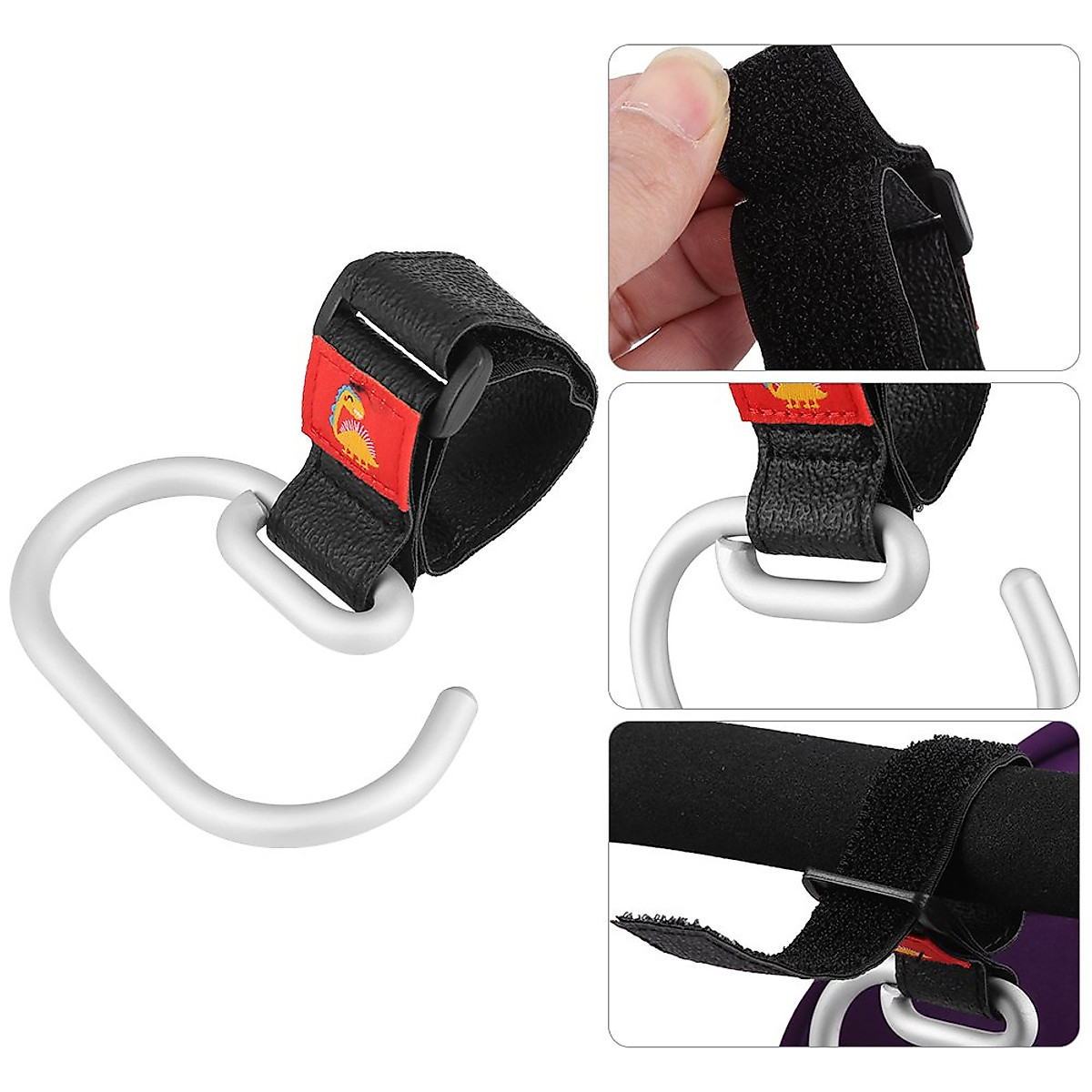 Stroller Hooks, 3Pcs Aluminium Swirly Baby Pram Hanger for Infant Pushchair Rollator Walker Wheelchair Accessories to Attach Shopping Bag