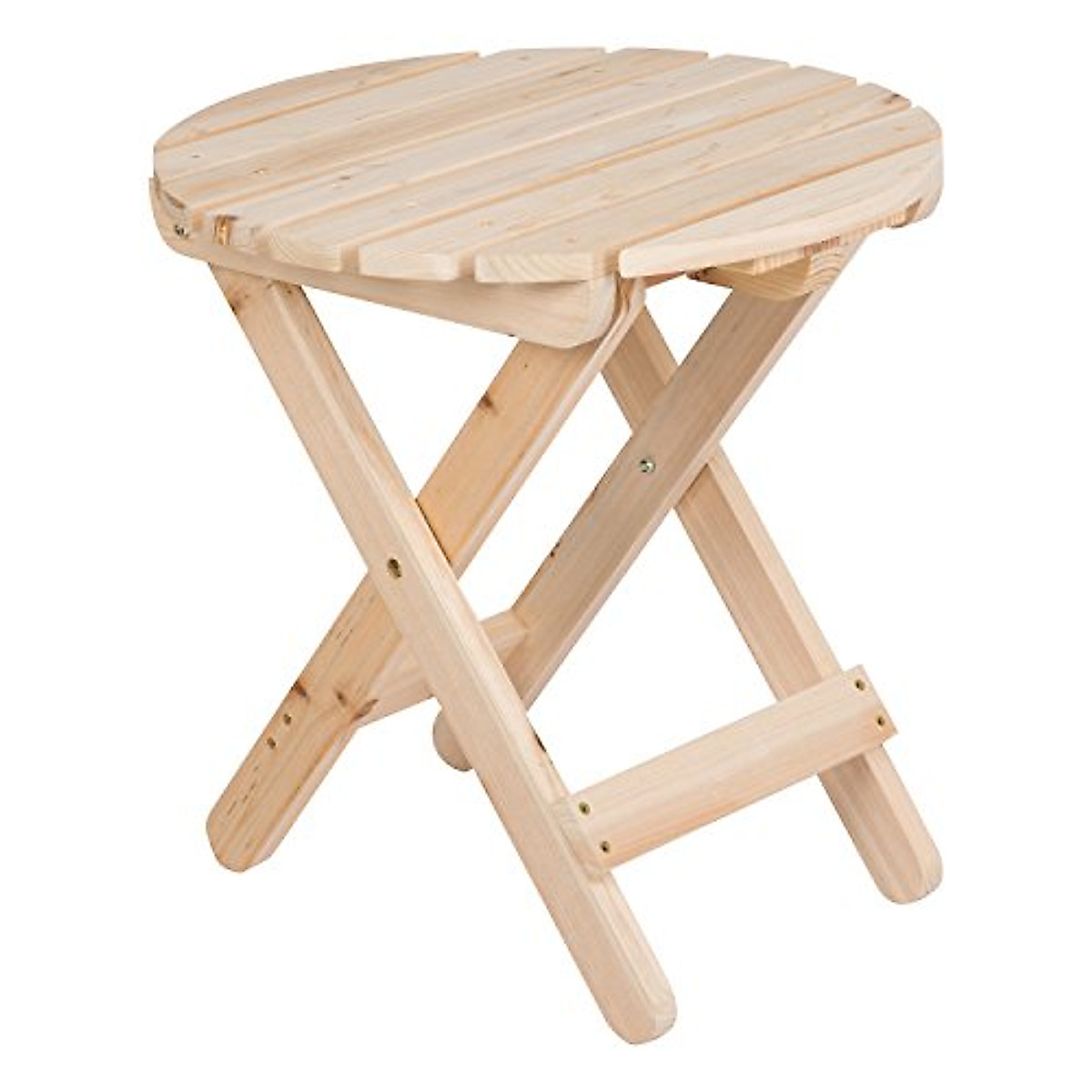 Shine Company 4108N Adirondack Round Folding Side Table – Natural