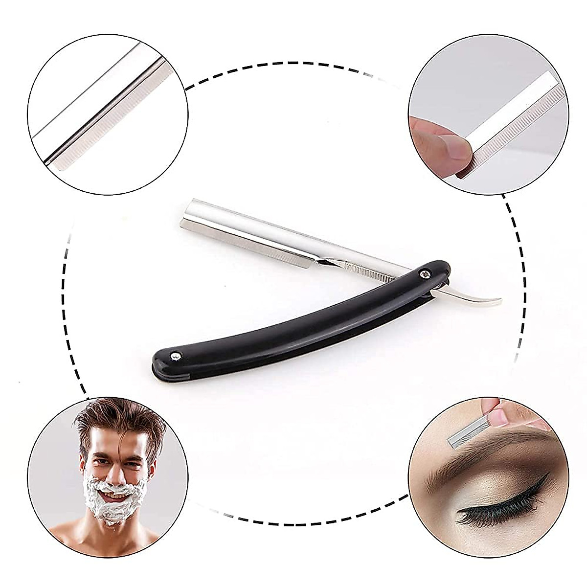 Forever one 20Pcs Single Edge Razor Blade Steel Industrial Razor Blades Disposable Straight Razor Blades for Men and Women