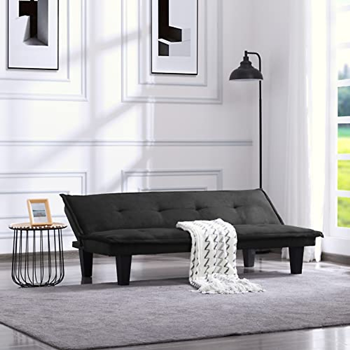 Modern Cozy Loveseat,Soft Upholstery Futon Sofa Daybed,Small Love Seat Recliner Couch for Living Room Office Apartment Compact Space Furniture Set,Solid and Easy to Assemble