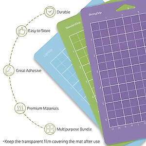 OFFNOVA Cutting Mat for Cricut Joy, 8 Pack 4.5" x 12" & 4.5" x 6.5" (StandardGrip, StrongGrip, LightGrip), Adhesive Cutting Mats Accessories for Cricut Joy