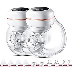 Wearable Breast Pump︱FDA Registered︱Safe, Efficient, and Comfortable︱Hands Free Breast Pump with 3 Modes & 9 Levels︱19/22mm Flange Insert︱2Pcs…