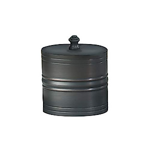 nu steel Swab/Cotton Container Bogart Canister Jar with Lid for Cosmetics and Makeup Storage, Bathroom, Countertop, Desk, and Vanity, Oil Rubbed Bronze