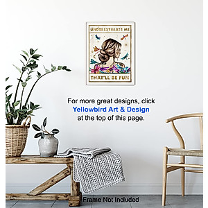 Women's empowerment Motivational poster - Boho-chic Funny Saying for Wall Decor - Go Ahead Underestimate Me That'll Be Fun - Living room Dragonfly Wall Art & Decor - Teen Girls Bedroom decoration 8x10