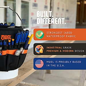 Muel Bucket Tool Organizer - 53 Pocket Bucket Caddy For 5 Gallon Buckets - Durable And Waterproof Bag