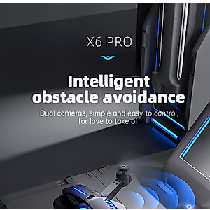 PUINGREN X6pro RC Drone With 4khd Dual Camera，Drone Altitude Hold Mode (optical Flow Location)Intelligent Obstacle Avoidance Remote Control Aircraft Toy (Single camera + 2 batter)