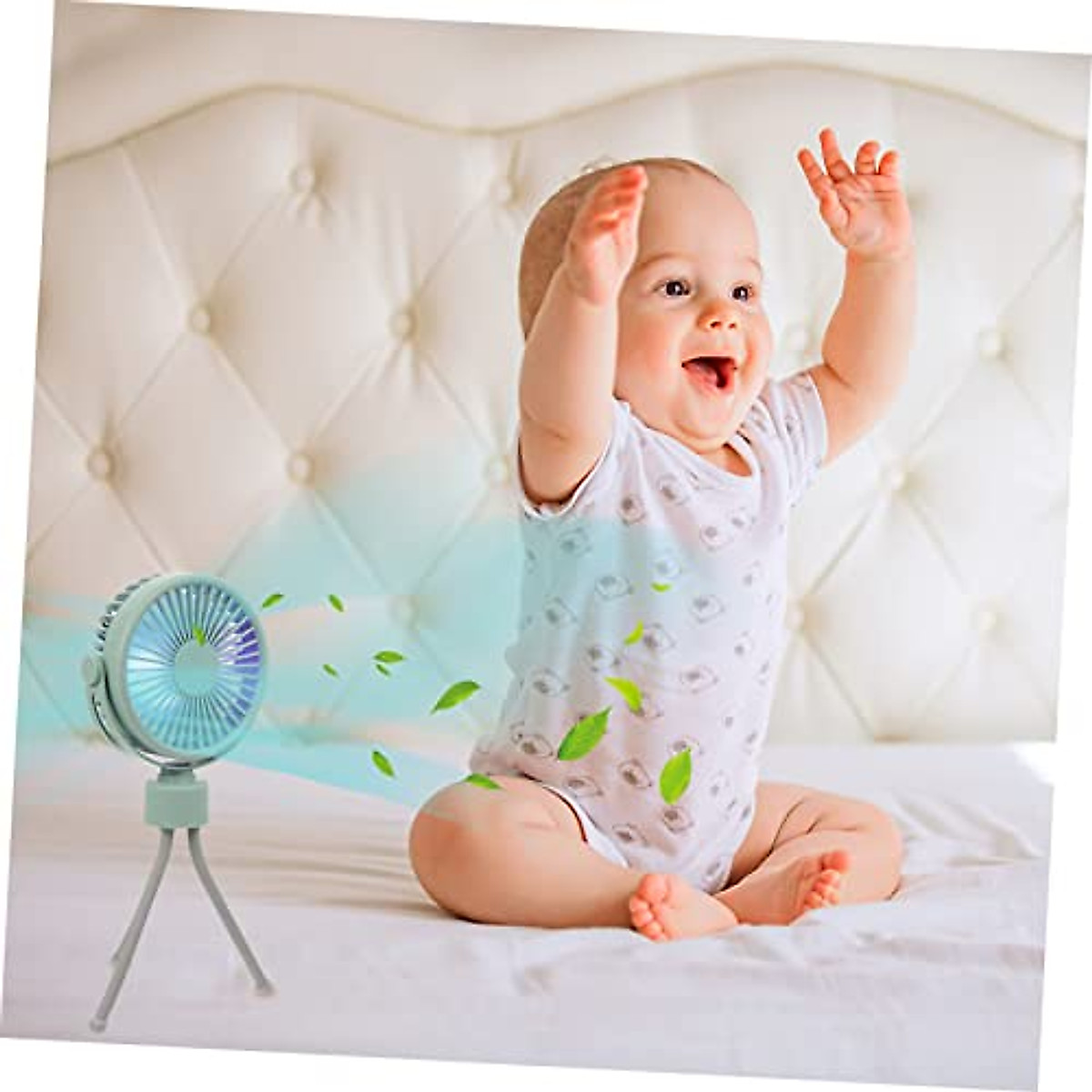 CRAFTHROU Small Table Fan 1 Set Deformation Folding Fan Protable Fan USB Rechargeable Fan Portable Mini Fan Vintage Desk Fan Silent Table Fan Multi-function Fan Cooling Fan Small Fan Pp