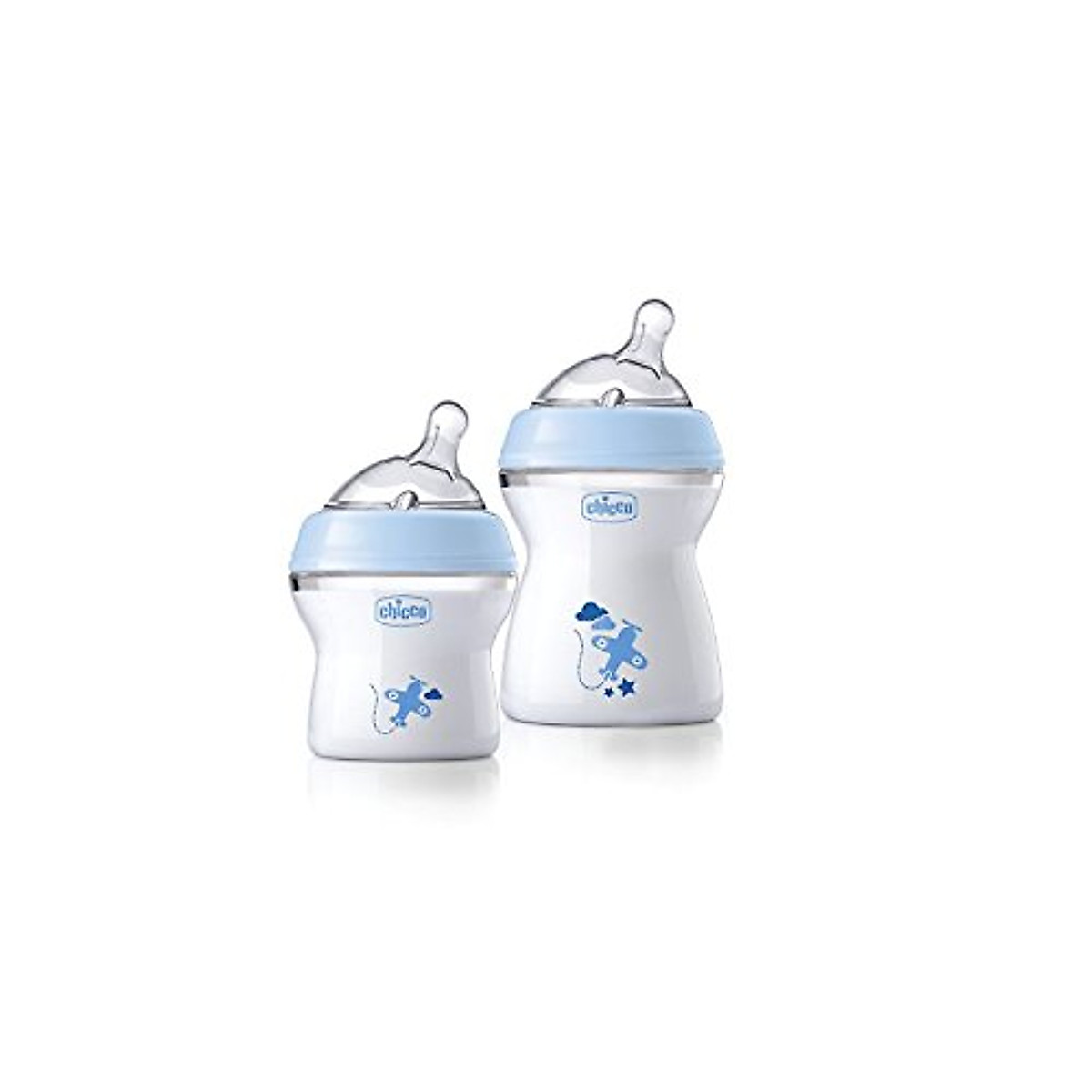 Chicco NaturalFeeling Gift Set with 2 Newborn Baby Bottles + Pacifier, 0 m + Blue