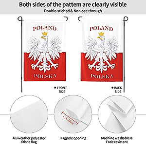 Polish Flag Poland Polska Garden Flag Yard House Flags 12x18 Inch, Double Sided Seasonal Holiday Flag Vertical Large Sign Banner for Porch Farmhouse Home Outdoor Decoration, White