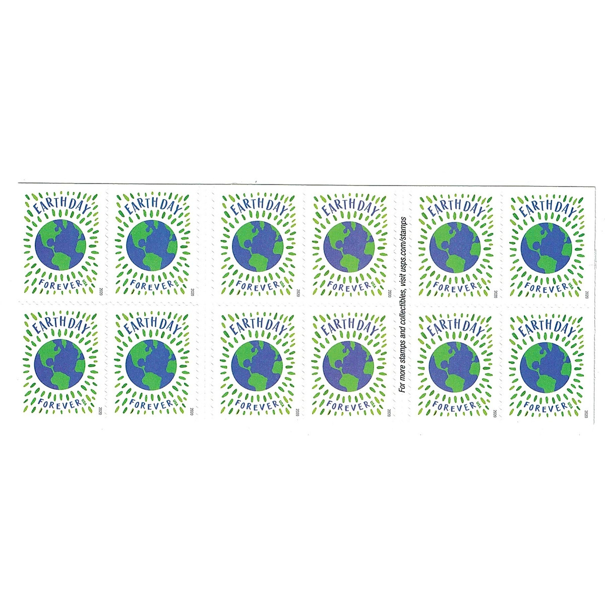 USPS Earth Day (Booklet of 20) Save Earth, Recycle, Awareness, Thank You, Climate, Party First Class Forever Postage Stamps Scott #5459