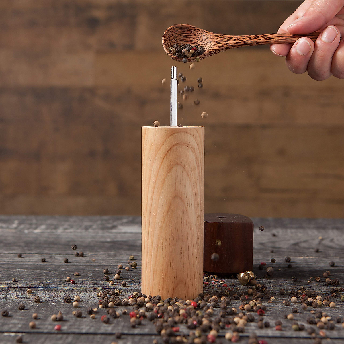 Now Designs Droplet Pepper Mill, Natural