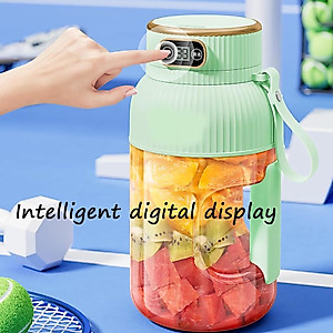 Ovidian Juicer Cup, The Ovidian Portable Juicer, 2024 New Multifunctional Portable Juicer Cup with Digital Display, Portable Smoothie Blender on the Go for Shakes, Smoothies (B, Single Cup+Single Lid)