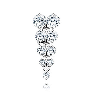Forbidden Body Jewelry Sexy 1.5 inch CZ Vine Surgical Steel Chandelier Top Down Drop Belly Button Ring