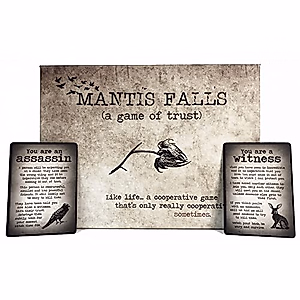 Mantis Falls Board Game | Hidden Traitor Strategy Card Game for 2-3 Players | Sometimes Cooperative Adventure Game for Adults and Teens | Ages 14+ | Playtime 60-90 Minutes | by Distant Rabbit Games