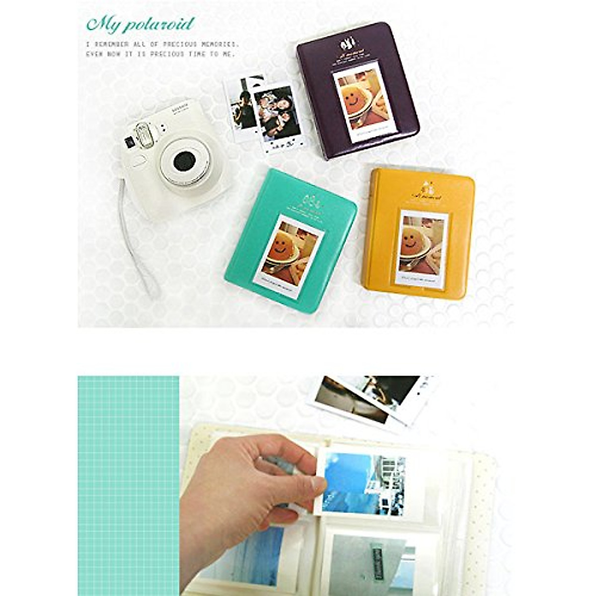HelloHelio Fujifilm Mini film Photo Album for Mini 11 mini 9 mini 40 7s 8 8+ 70 90 25 26 50s Film (Mulberry)