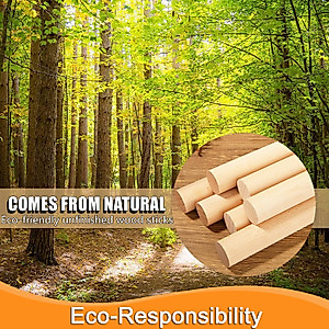 Yaliuliu 10PCS Dowel Rods Wood Dowels, 1/2 x 12 Inch Round Wooden Sticks for Craft, Macrame Dowel, Unfinished Solid Wood Sticks for Arts and DIYers