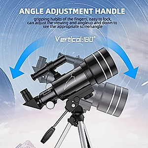 Telescope for Kids & Adults, 70mm Aperture Refractor Telescopes for Astronomy Beginners, Portable Travel Telescope with Phone Adapter & Remote, Astronomy Gifts for Kids