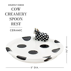 MACKENZIE-CHILDS Cow Creamery Spoon Rest, Spoon and Fork Holder, Cow Kitchen Decor