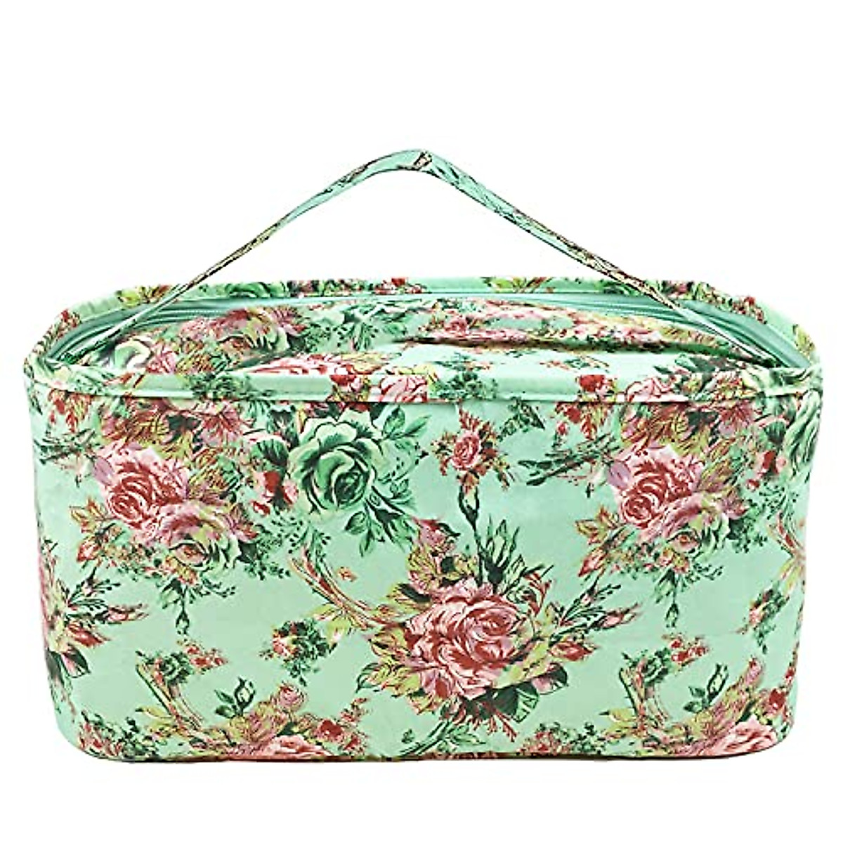 Weabetfu Knitting Bag Large Size,Yarn Storage Organizer Tote Bag Holder Case Cuboid with Zipper Closure and Pocket for Knitting Needles Crochet Hooks Project Accessories,Easy to Carry(Up to 14 Inch)