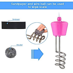 Resistance Water Heater, Immersion Heater 2000 W with Digital Thermometer Automatic Shut-Off Floating Electric Immersion Heater Made of Stainless Steel for Bathtub, Bucket, Pool (2 m)