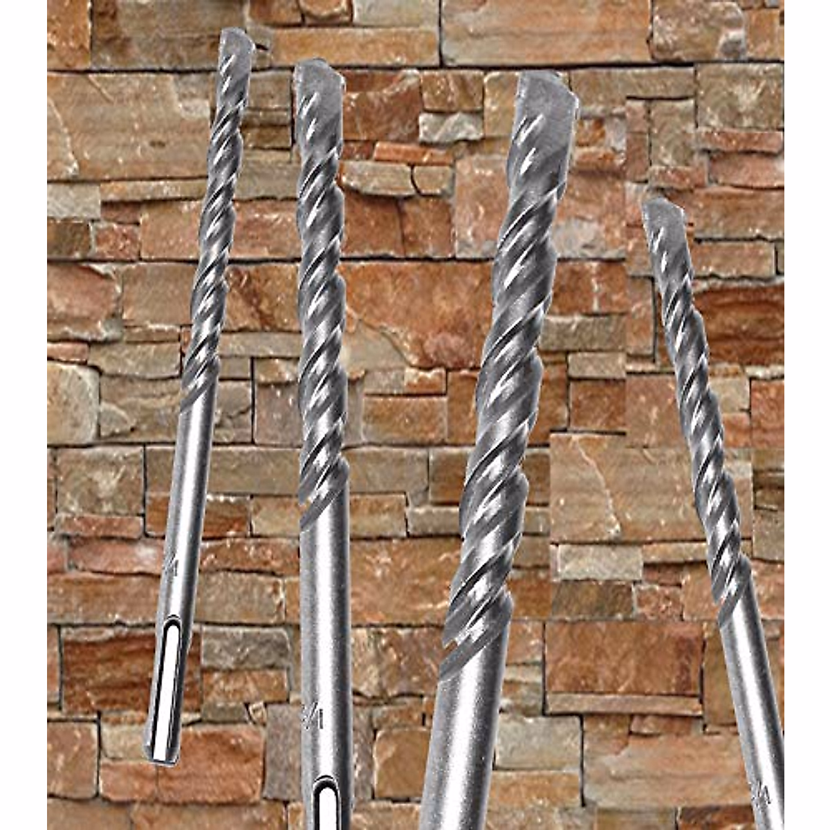 SDS Plus Hammer Drill Bit Set 1/4 in. x 6 in. Masonry Concrete Rock Drill-10Pcs