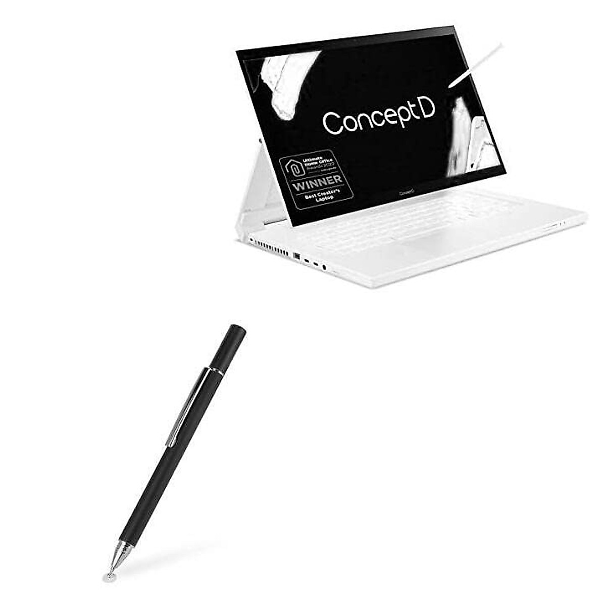 BoxWave Stylus Pen Compatible with Acer ConceptD 7 Ezel (CC715-72G) (Stylus Pen FineTouch Capacitive Stylus, Super Precise Stylus Pen for Acer ConceptD 7 Ezel (CC715-72G) - Jet Black